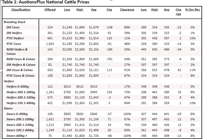 Weekly Cattle Market Report